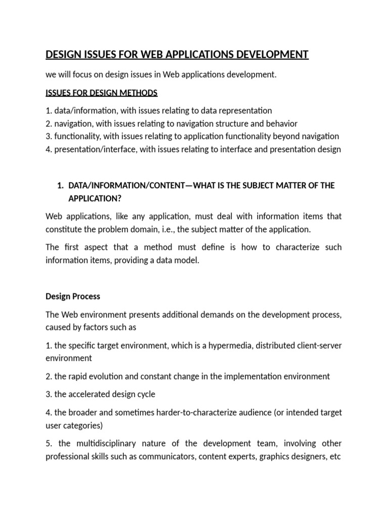 Web Application Design Issues Explained | PDF | Conceptual Model ...