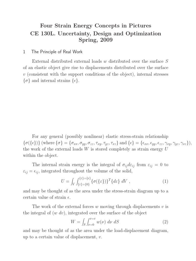 Four Strain Energy Concepts in Pictures - Duke | PDF | Deformation (Engineering) | Elasticity ...