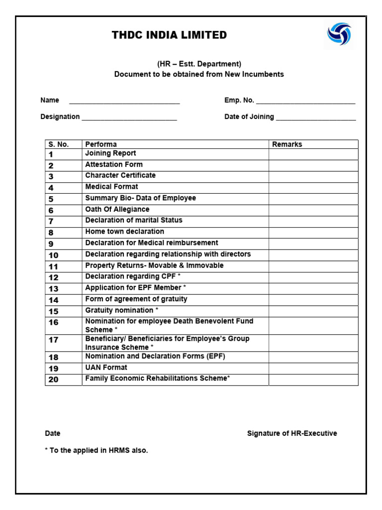 ANNEXURE-B (Important Formats) - 105239 | PDF