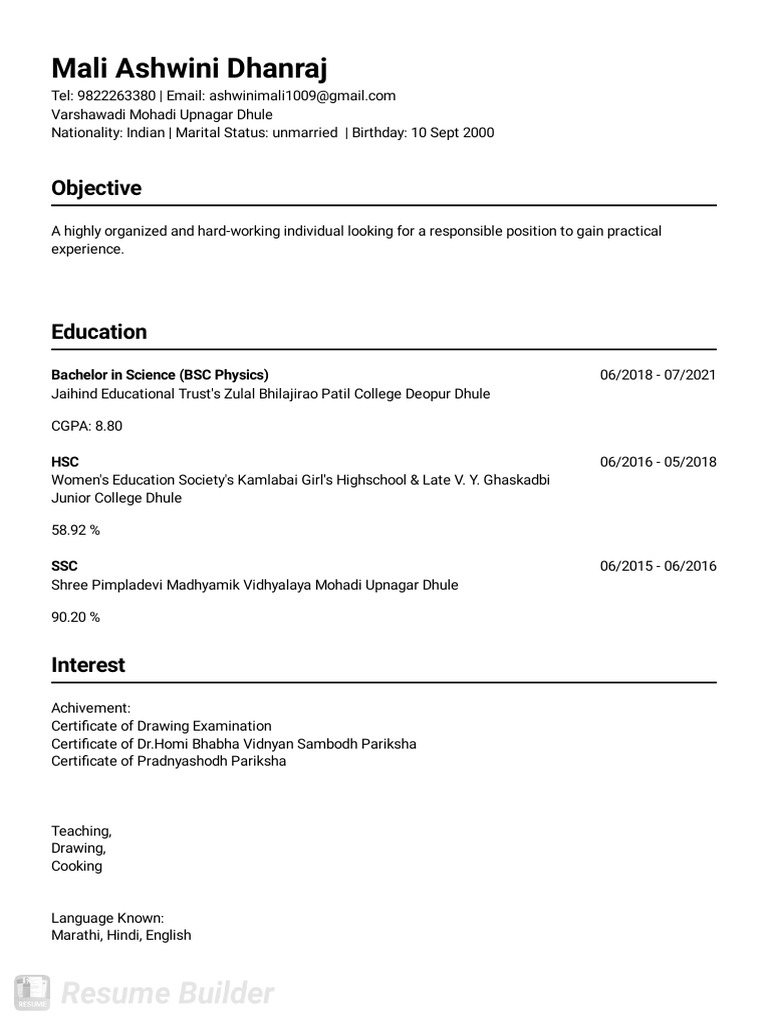 Ashwini Resume | PDF