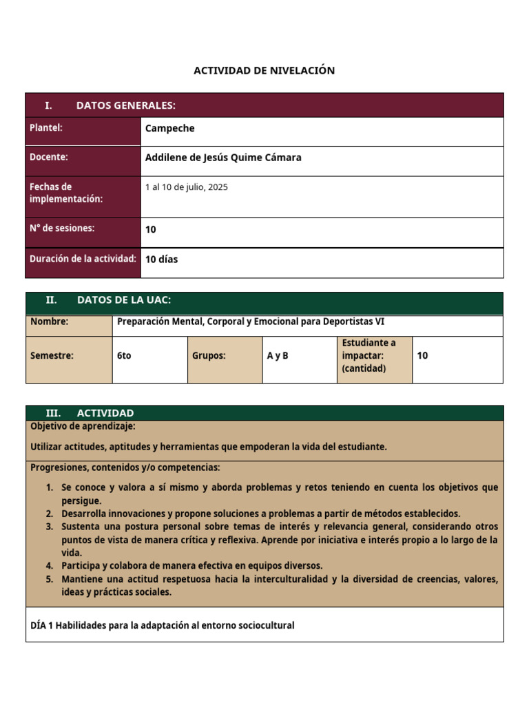 Intersemestral - Preparación Mental, Corporal y Emocional para ...