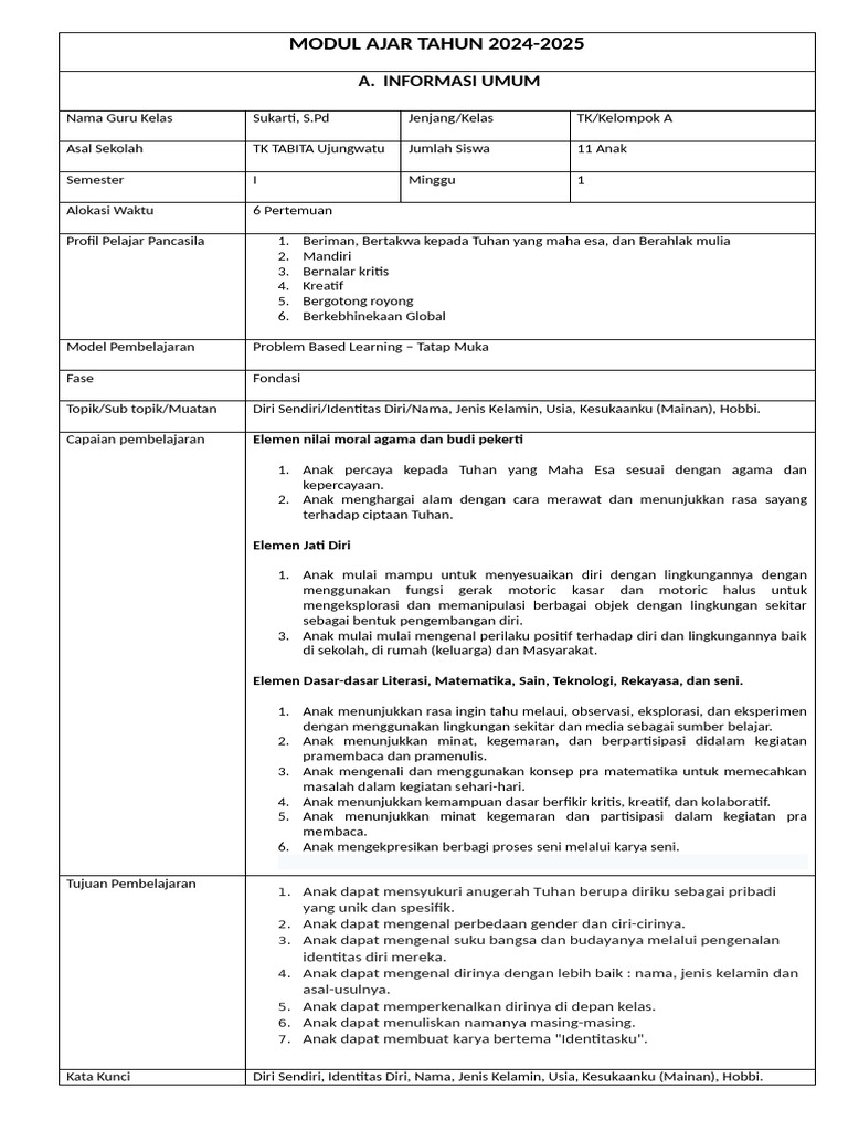 Modul Ajar Tahun 24-25.docx Bu Dwi | PDF