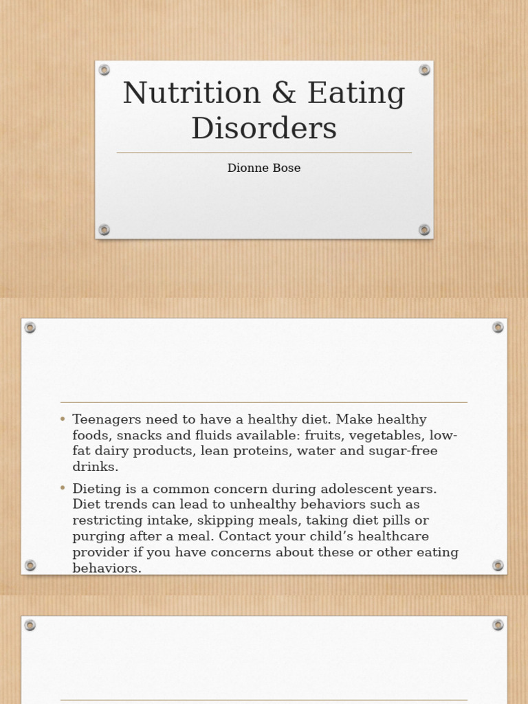 Nutrition and Eating Disorders | PDF | Eating Disorder | Bulimia Nervosa