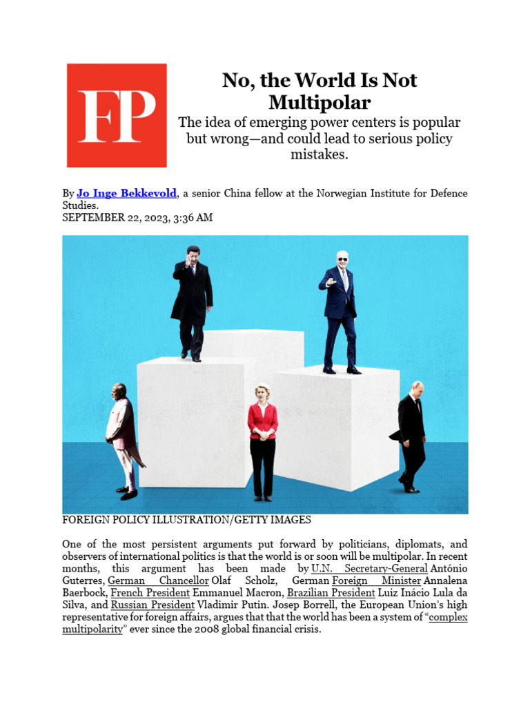 The Myth of a Multipolar World | PDF | Polarity (International ...