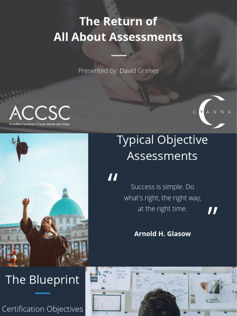 ACCSC All About Assessments 2 | PDF | Certification | National Council ...