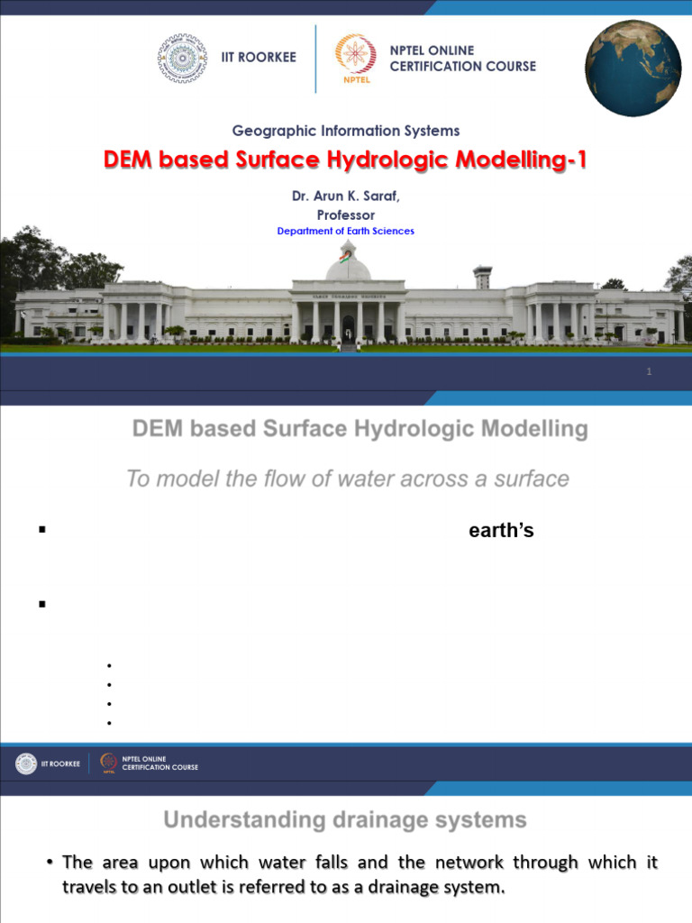 Week-11 Module-3 DEM Based Surface Hydrologic Modelling-1 | PDF | Drainage Basin | Stream