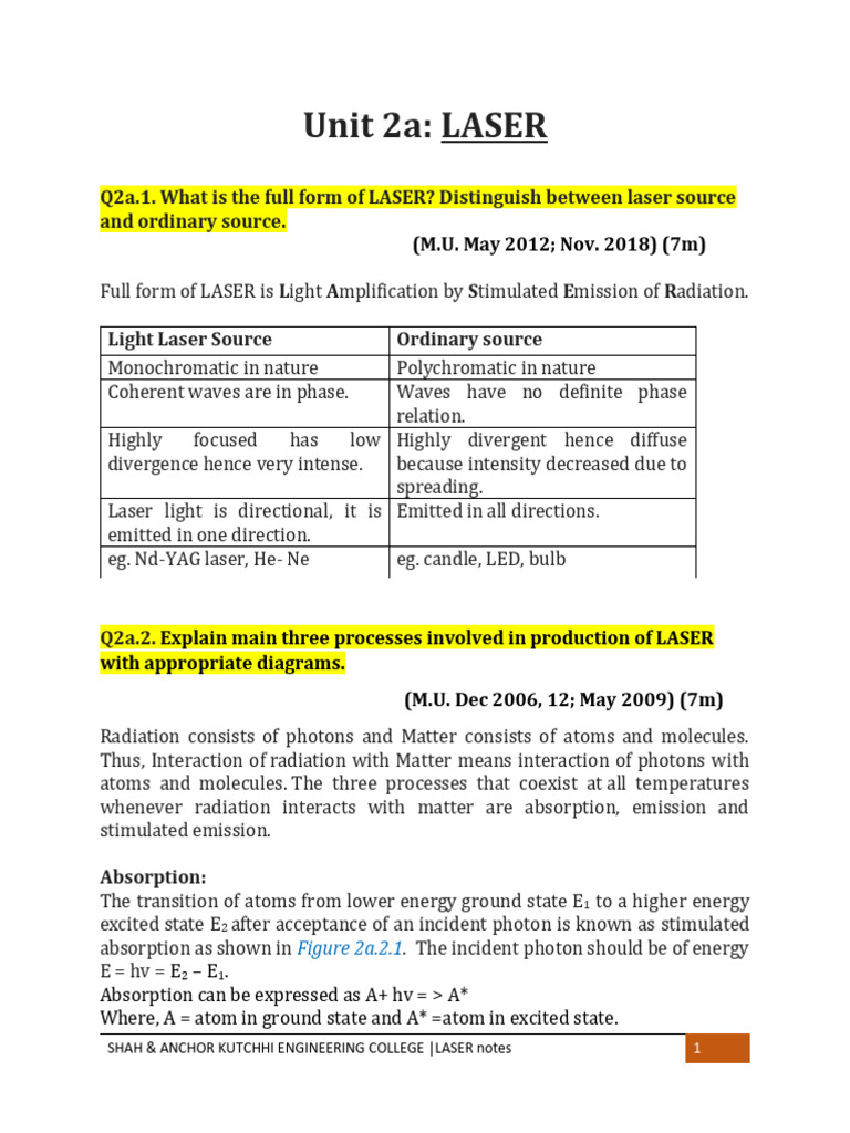 Laser and Fibre Optics Final | PDF | Holography | Laser