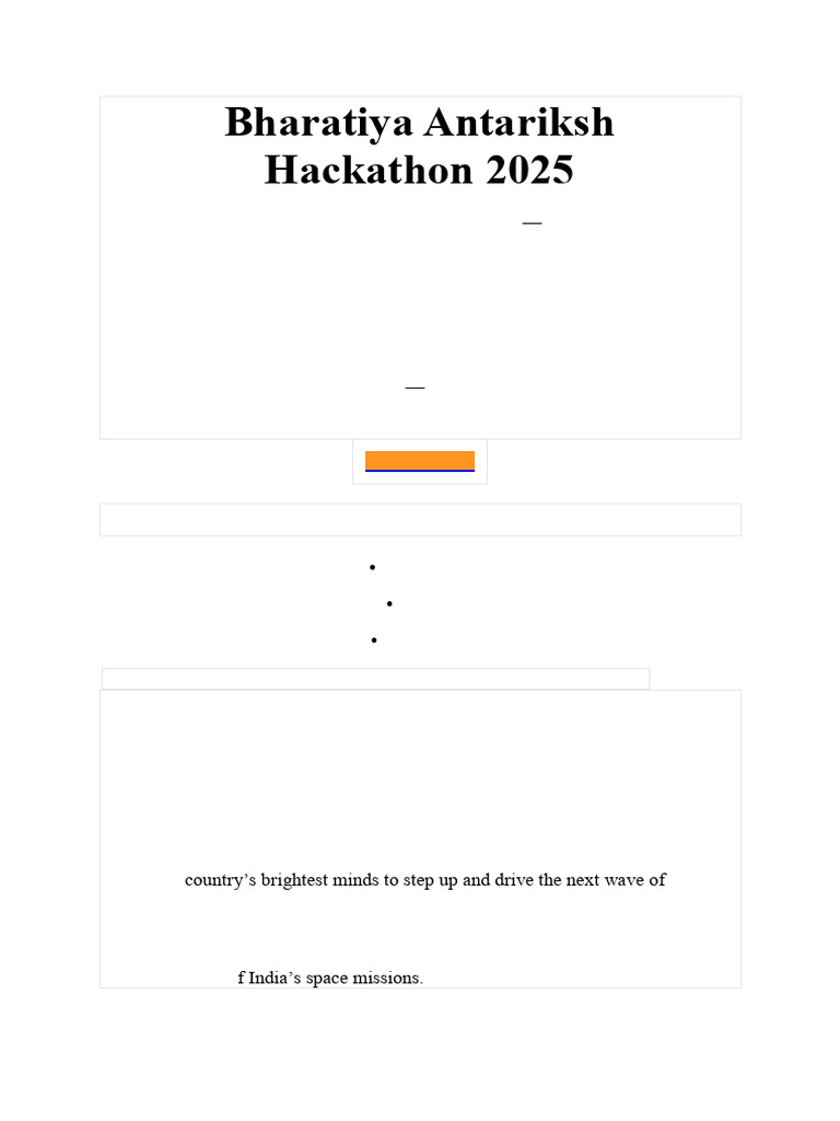 Bharatiya Antariksh Hackathon 2025 | PDF | Artificial Intelligence ...