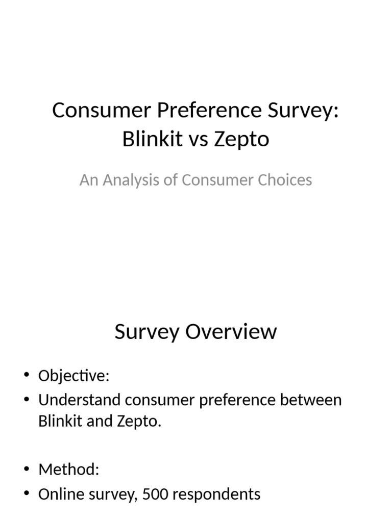 Blinkit Vs Zepto Survey | PDF