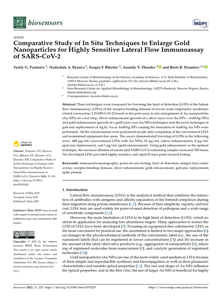 Comparative Study of in Situ Techniques To Enlarge Gold Nanoparticles ...