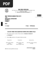 English Paper 2 Form 1 | PDF