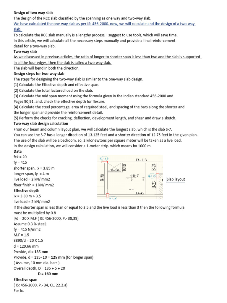 Two-Way Slab Design Calculation Guide | PDF | Mechanical Engineering ...