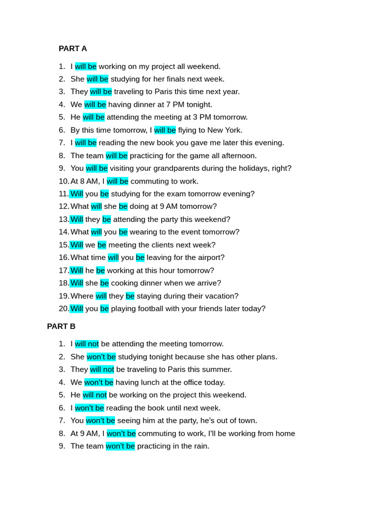 Future Plans Worksheet Answers | PDF