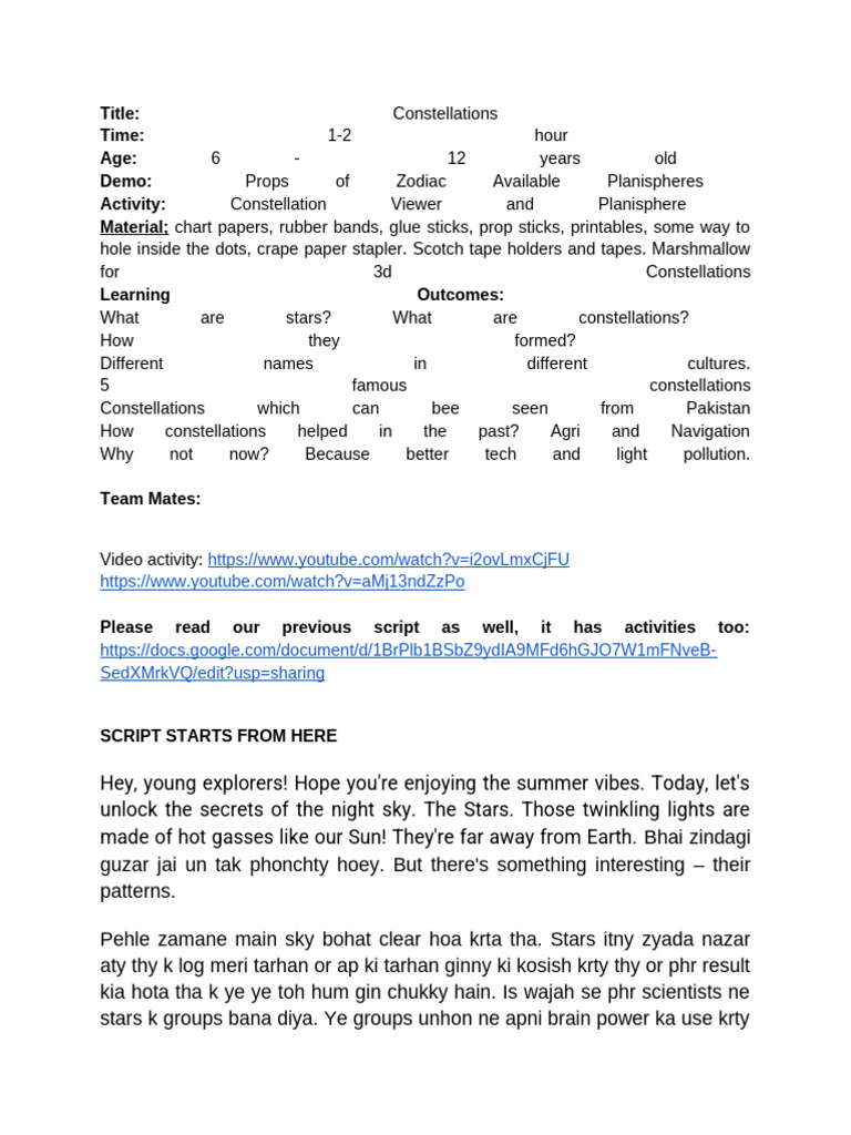 (Workshop) Constellations | PDF | Constellation | Astronomy