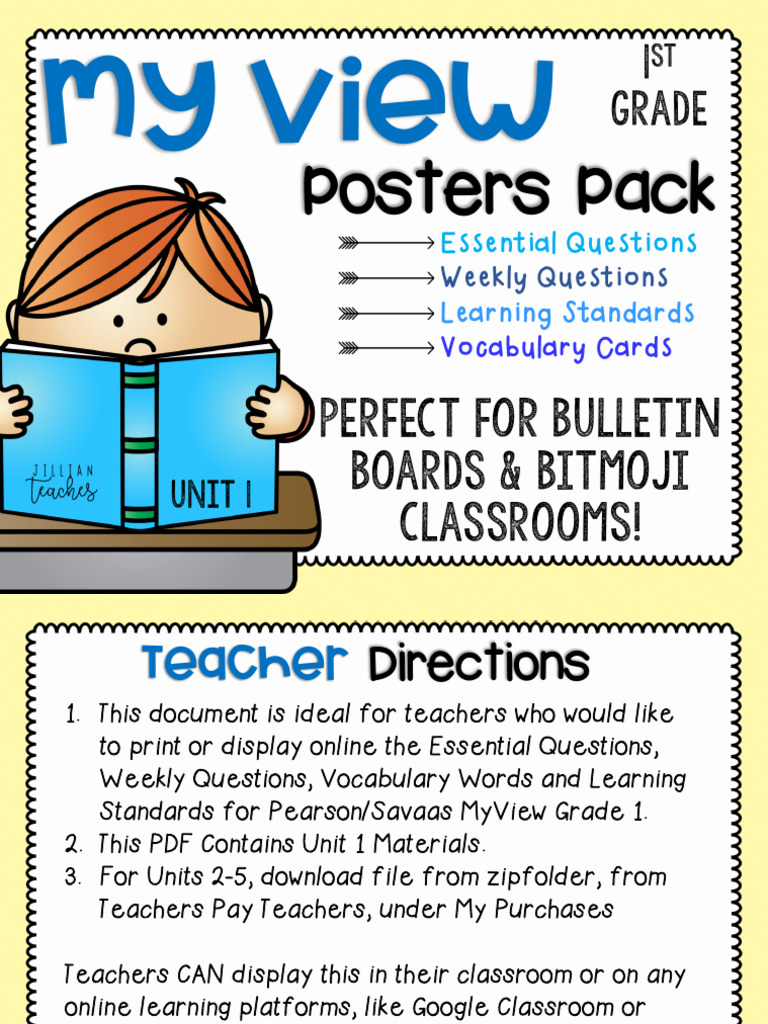 Grade 1 Unit 1 My View Posters TPT | PDF | Vocabulary | Libraries