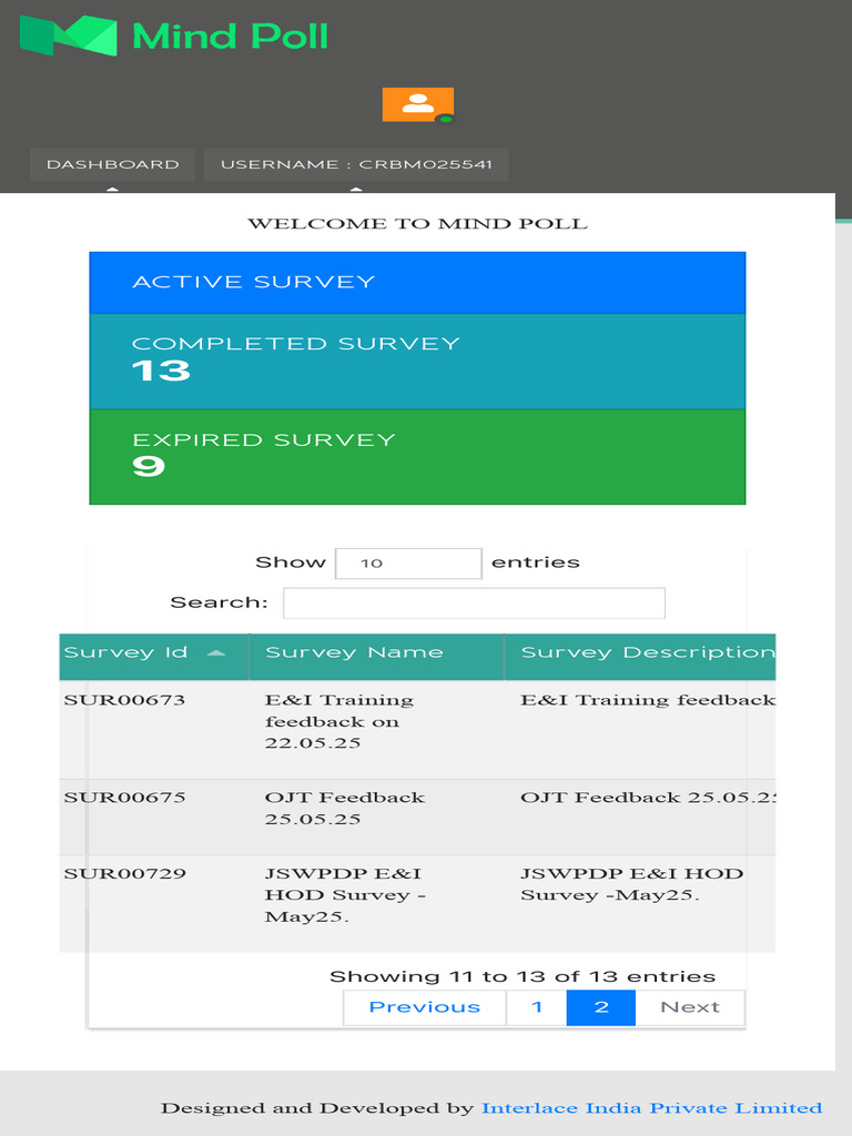 Mind Poll Employee Survey Dashboard | PDF