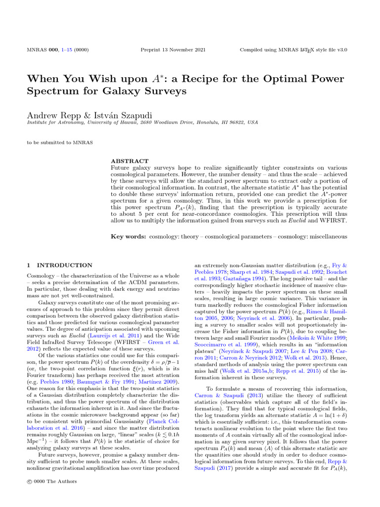 When You Wish Upon A-Star - A Recipe For The Optimal Power Spectrum For ...