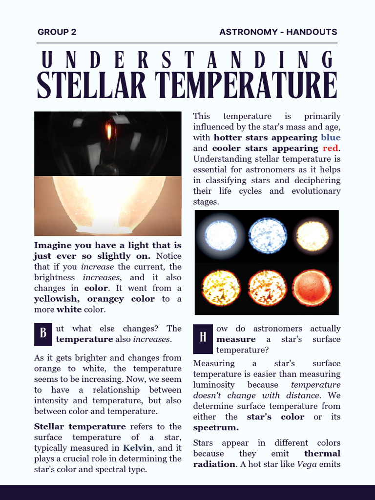 GROUP 2 (Stellar Temperature) | PDF | Stars | Electromagnetic Spectrum