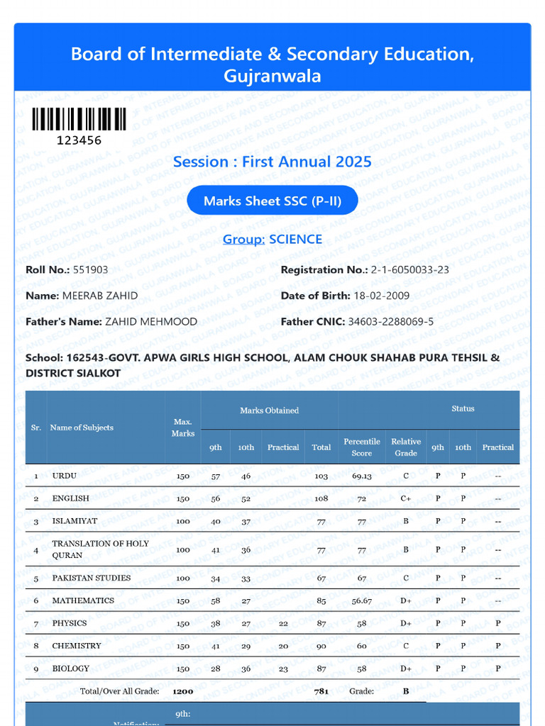 Result Card | PDF