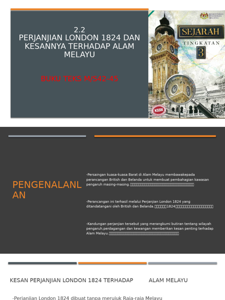 Perjanjian London 1824 Dan Kesannya Terhadap Alam Melayu: BUKU TEKS M ...