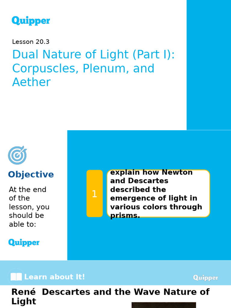 Dual Nature of Light: Corpuscles vs. Waves | PDF | Light | Luminiferous ...