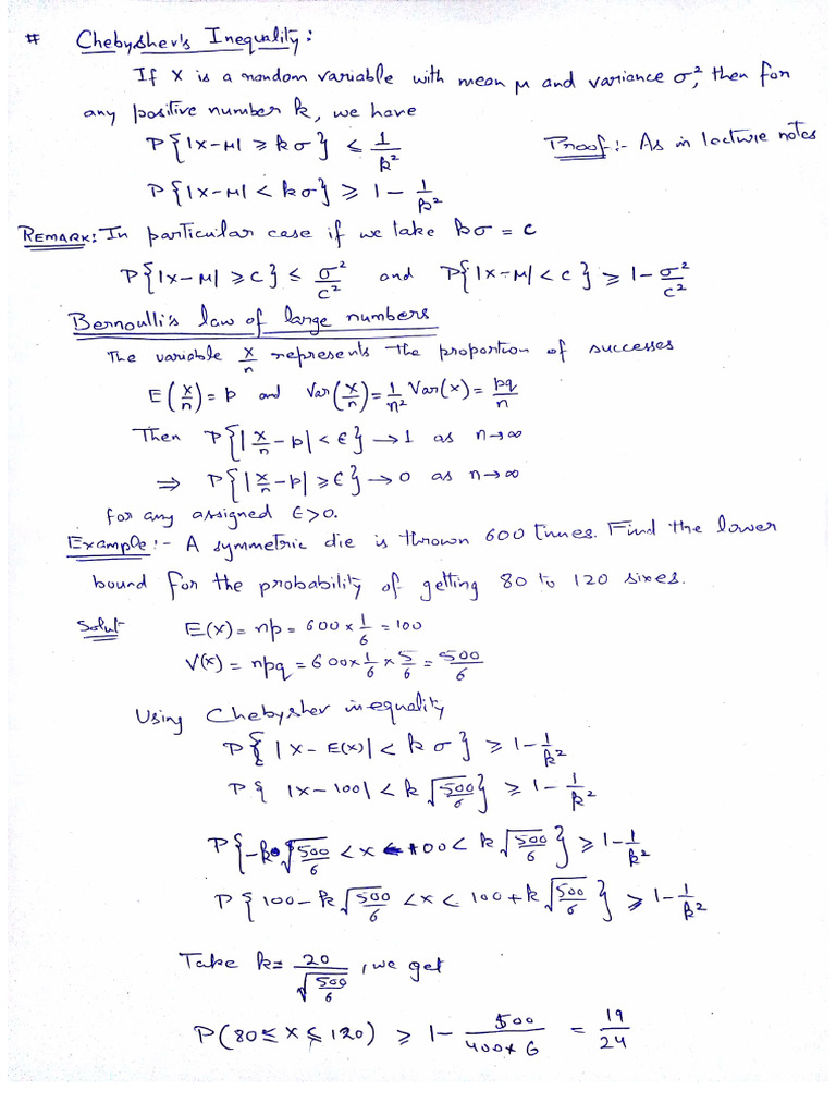 Chebyshev Inequality | PDF