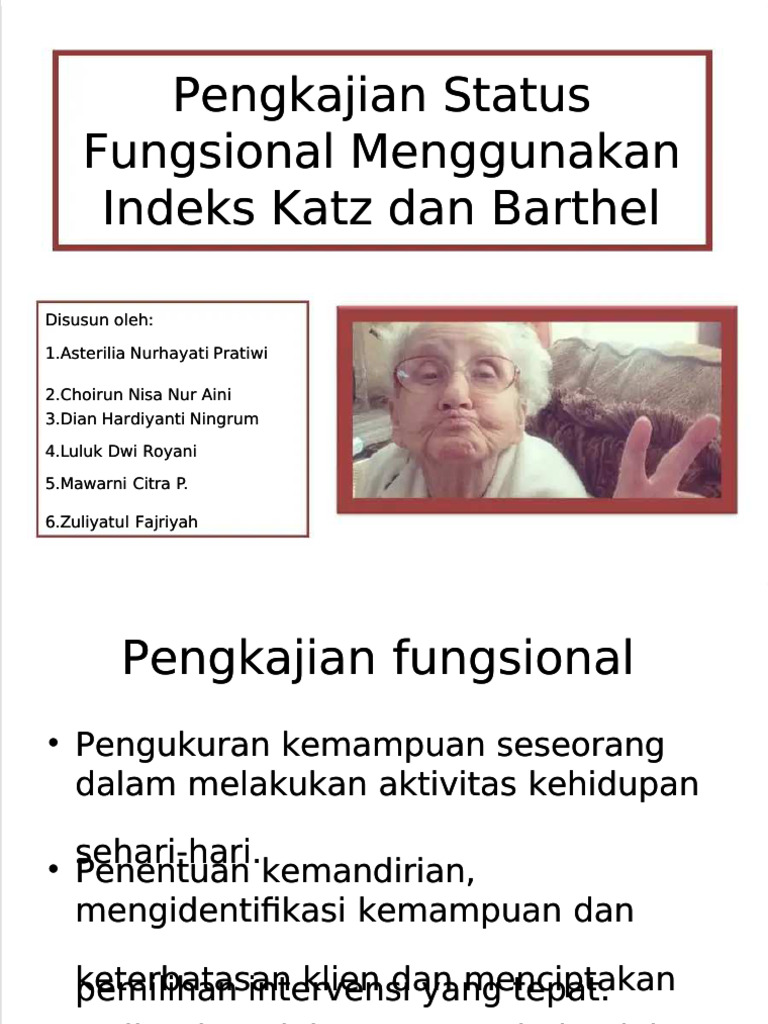 Pengkajian Fungsional Indeks Katz Barthel | PDF