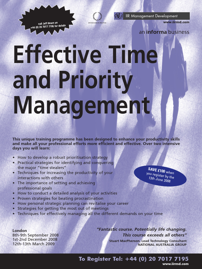 Effective Time and Priority Management | PDF | Time Management ...