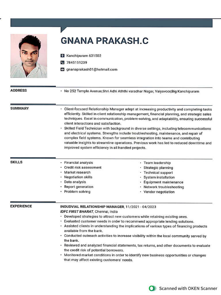 Resume G Nana Prakash | PDF