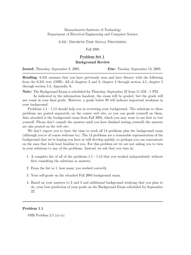Ps 1 | PDF | Signal Processing | Computer Engineering