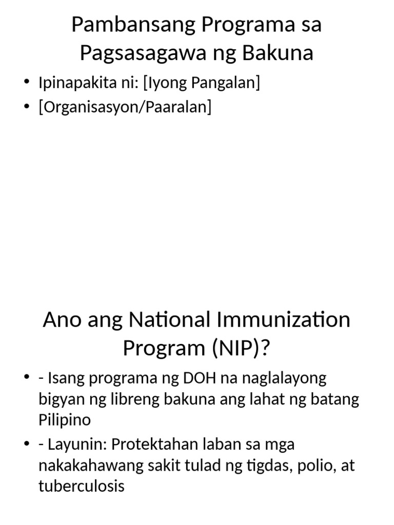 Pambansang Programa Sa Bakuna | PDF