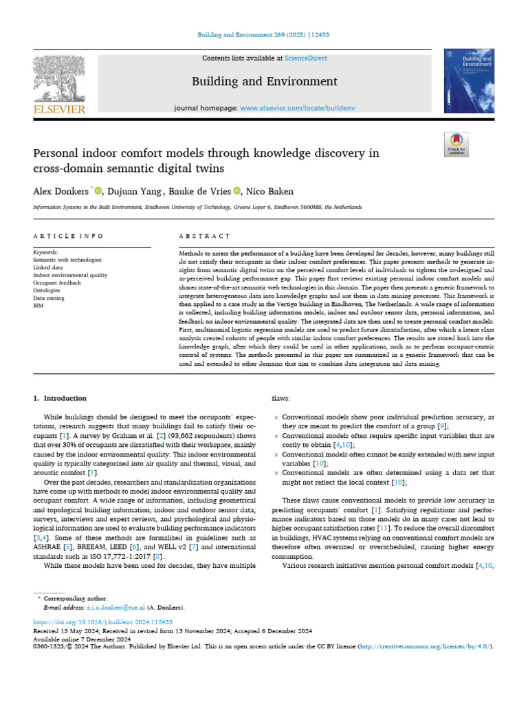 Personal Comfort Models in Buildings | PDF | Semantic Web | Resource ...