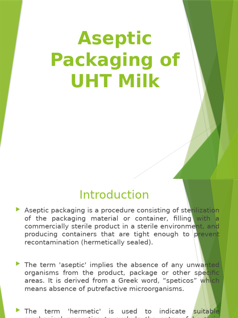 Aseptic Packaging for UHT Milk | PDF | Sterilization (Microbiology ...