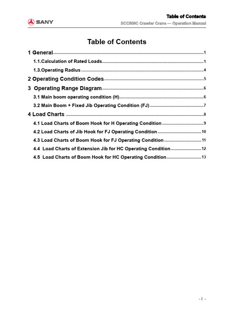 SCC800C Operation Manual-Section 4 Load Charts | PDF | Crane (Machine ...