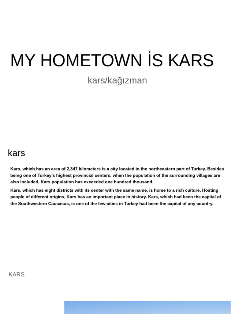My Hometown İs Kars | PDF