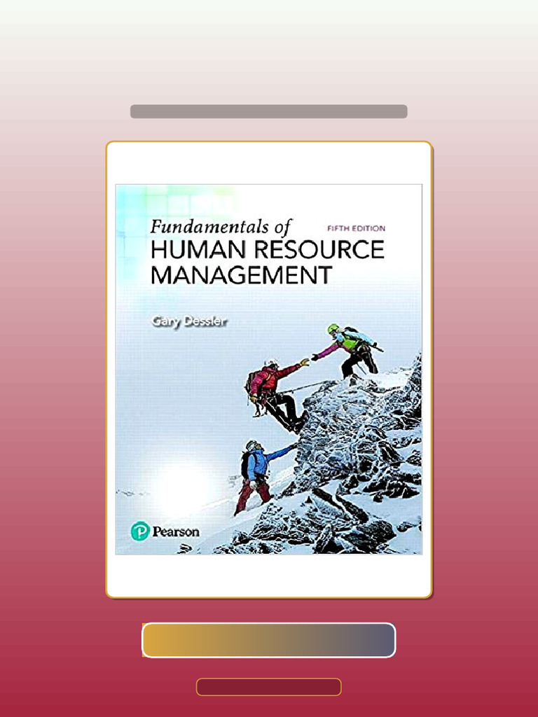 Fundamentals of Human Resource Management 5th Edition by Gary Dessler ...