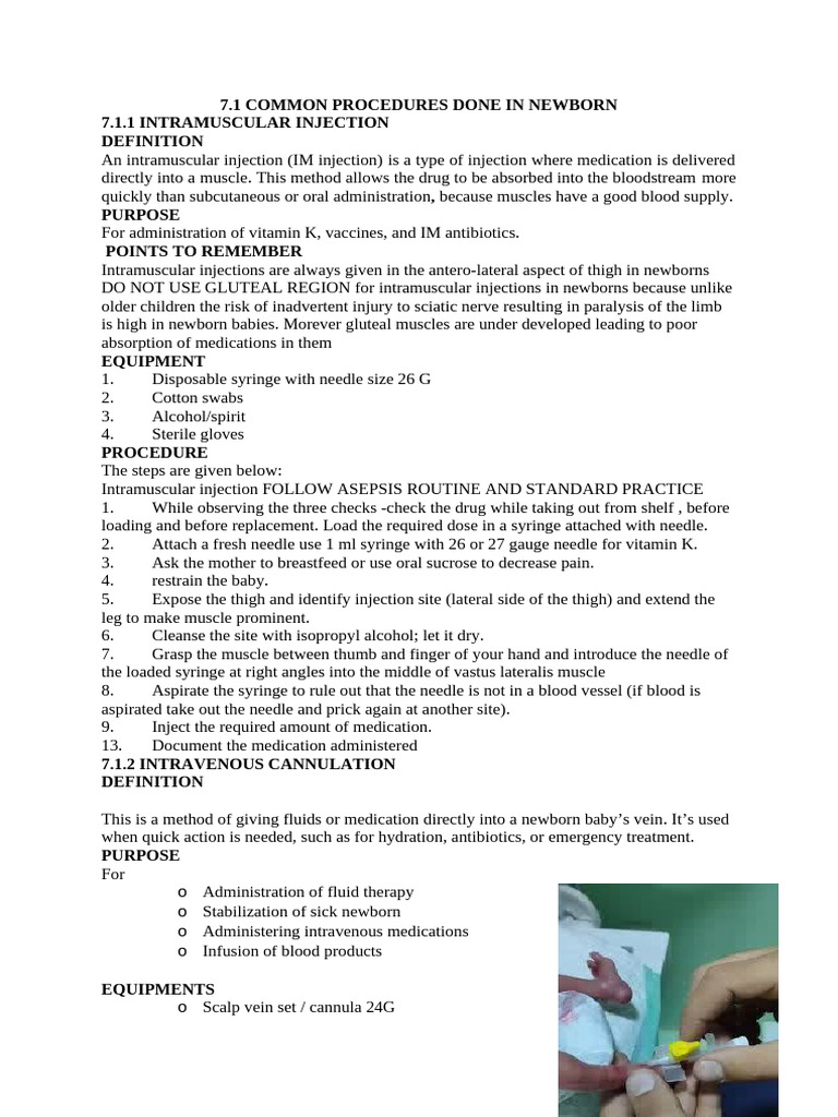 Advanced Neonatal Procedures | PDF | Intravenous Therapy | Injection ...
