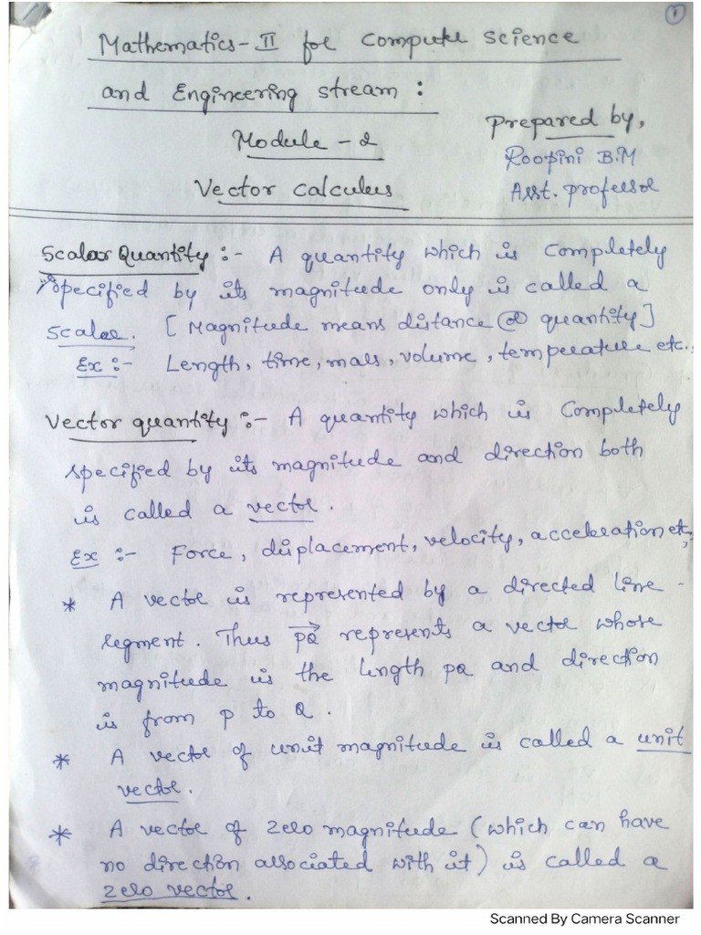 Module-2 (Vector Calculus) (BMATS201) Notes | PDF