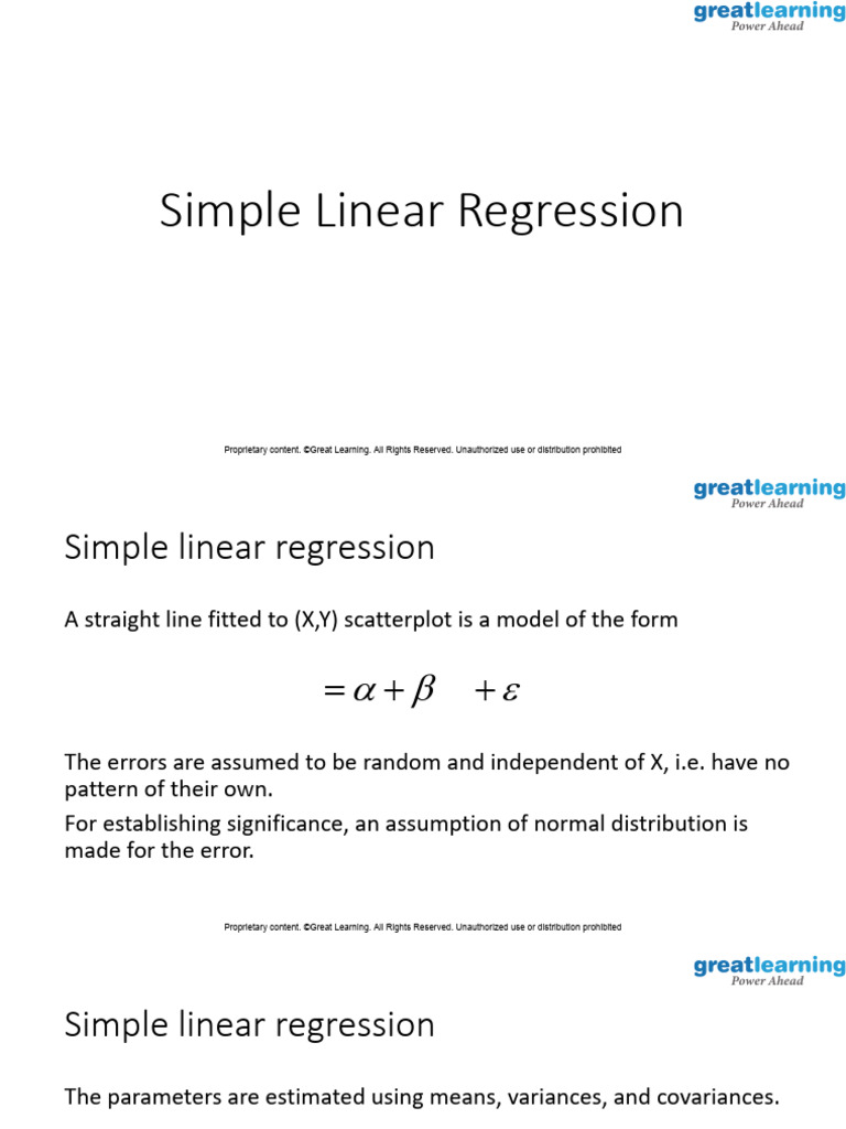 Simple Linear Regression | PDF | Linear Regression | Errors And Residuals