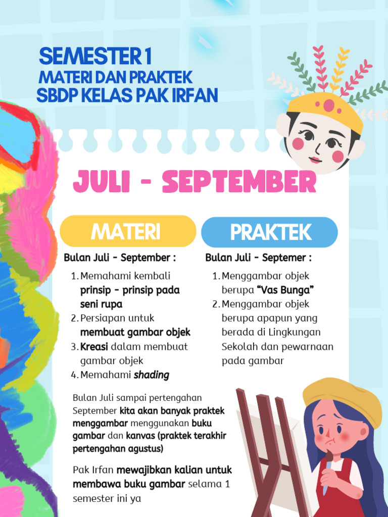 Gambaran Materi Dan Praktek SBDP Semester 1 | PDF