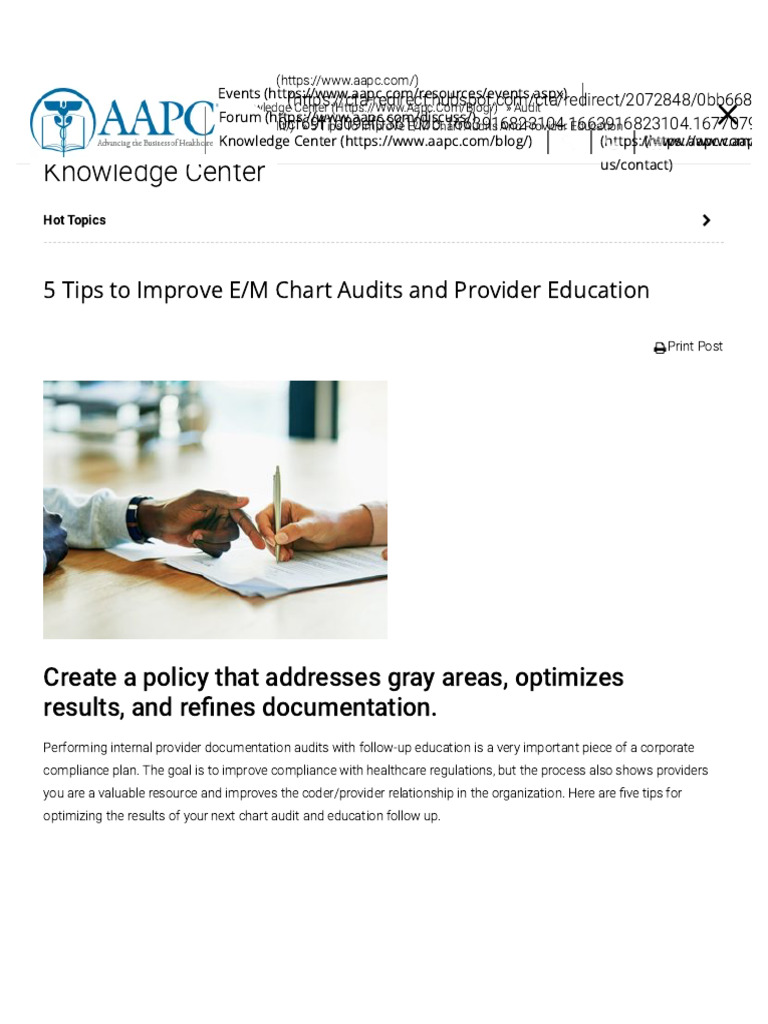 5 Tips To Improve E - M Chart Audits and Provider Education - AAPC ...