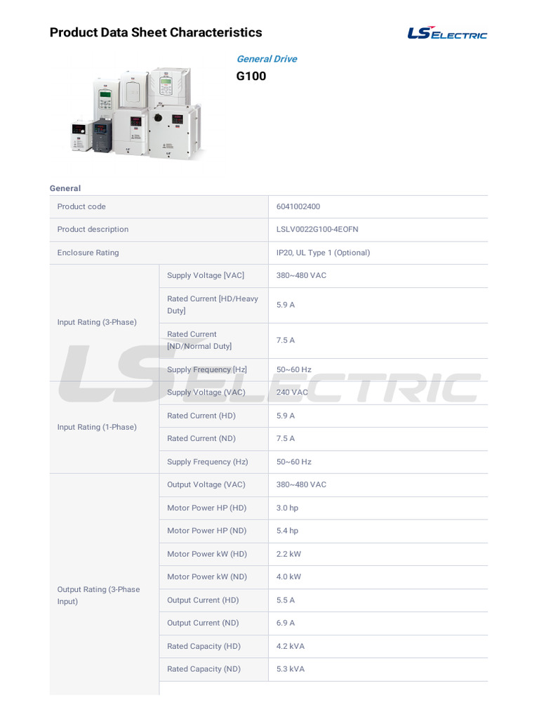 Datasheet LSLV0022G100-4EOFN | PDF | Alternating Current | Electrical ...