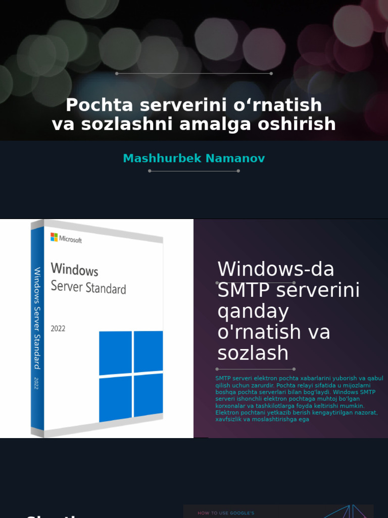 Pochta Serverini o Rnatish Va Sozlashni Amalga Oshirish: Mashhurbek ...