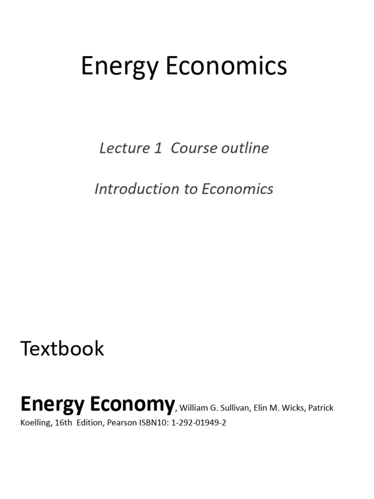 Energy Economics Course Overview | PDF | Elasticity (Economics) | Demand