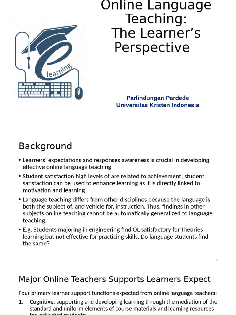 Learner Expectations in Online Language Teaching | PDF | Learning ...