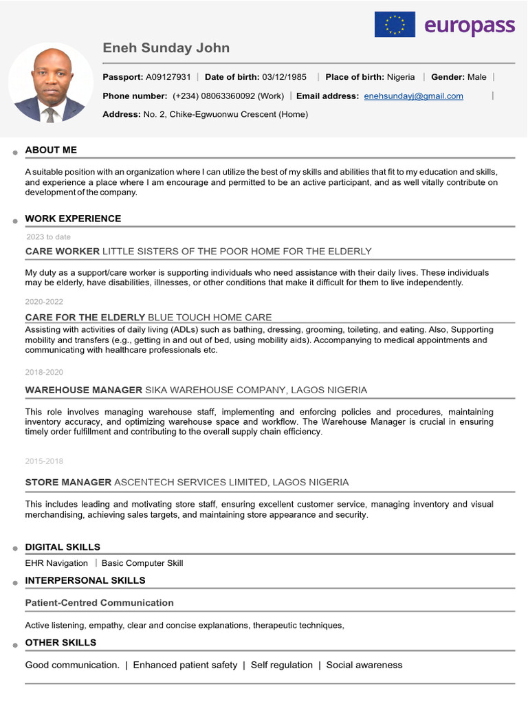 Eneh Sunday John CV-1 | PDF