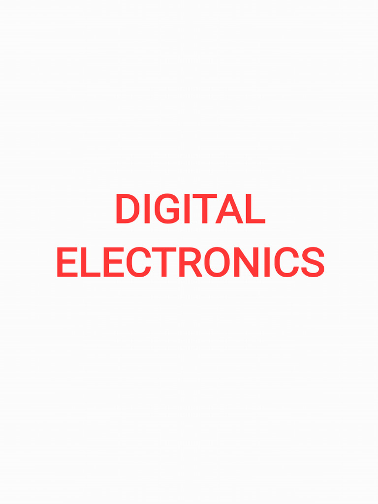 Digital Electronics | PDF