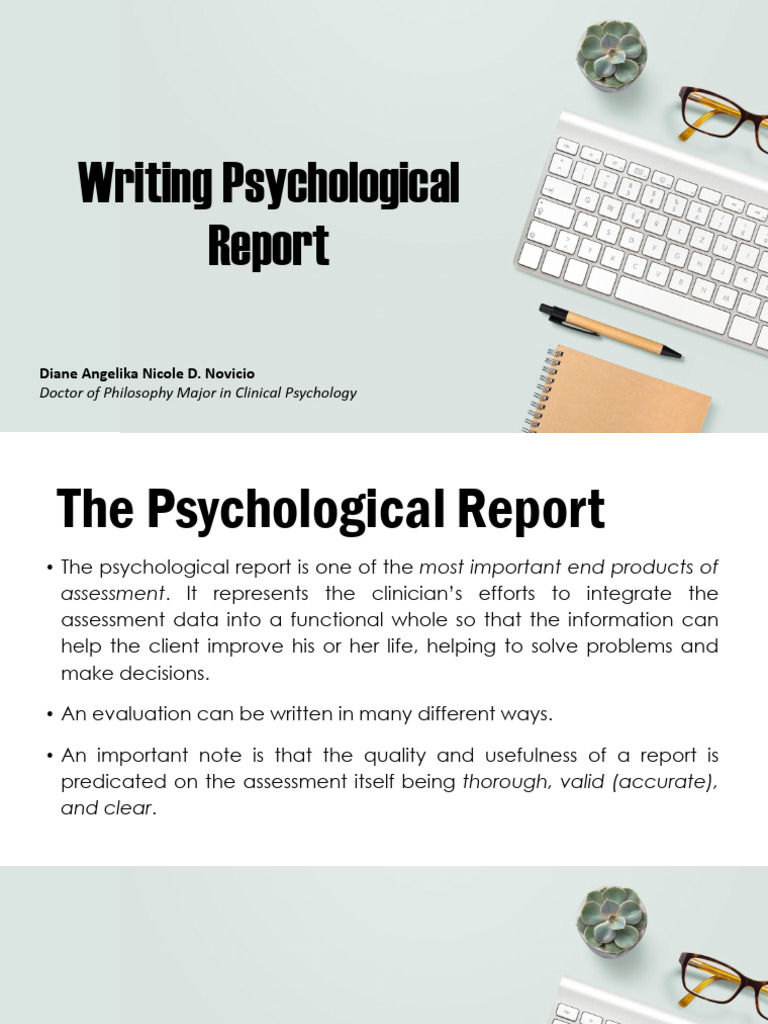 Guidelines for Writing Psychological Reports | PDF | Psychology ...