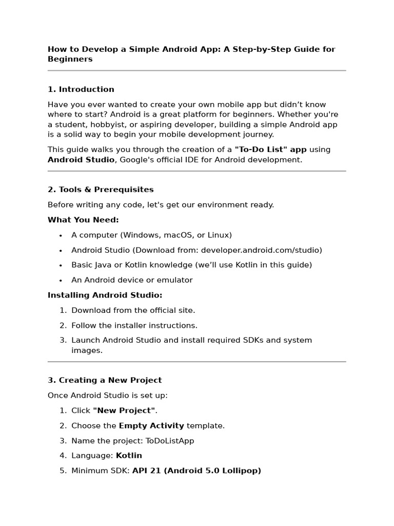 How To Develop A Simple Android App | PDF | Android (Operating System) | Mobile App