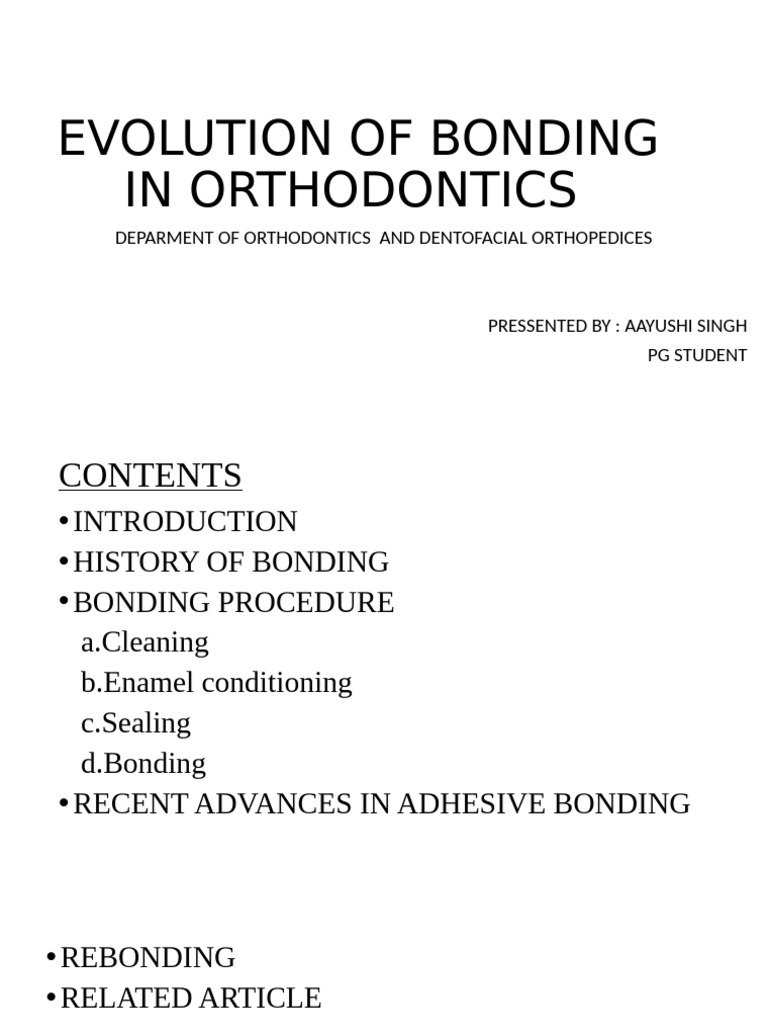 Bonding Techniques in Orthodontics | PDF | Materials